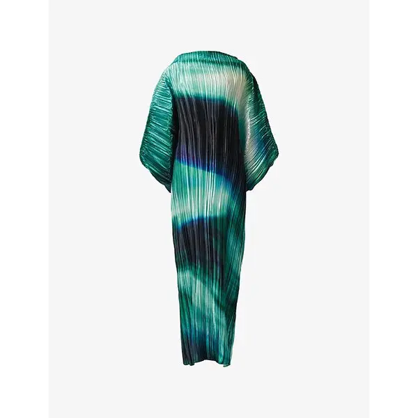 LEEM Printed Plisse Batwing Woven Maxi Dress