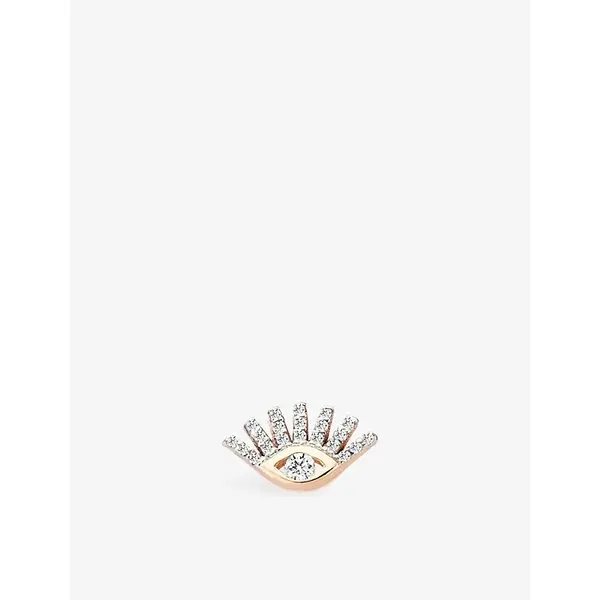 Kismet By Milka Evil Eye Diamond Stud Earring - Rose Gold