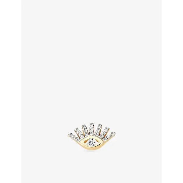 Kismet By Milka Evil Eye Diamond Stud Earring - Yellow Gold