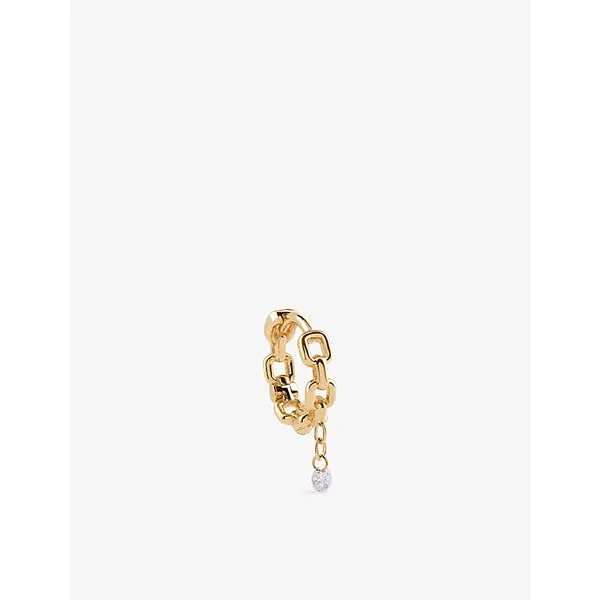 Kismet By Milka 0.06ct Diamond Highway Mini Hoop Earring - Yellow Gold