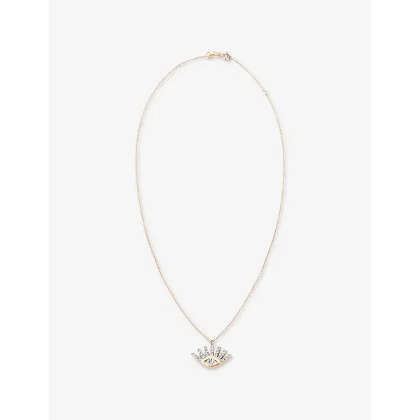 Kismet By Milka Evil Eye Mini Diamond Pendant Necklace - Rose Gold