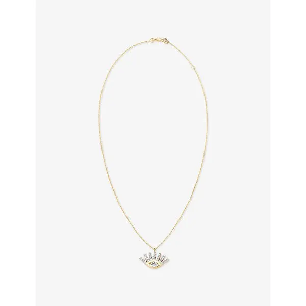 Kismet By Milka Evil Eye Mini Diamond Pendant Necklace - Yellow Gold