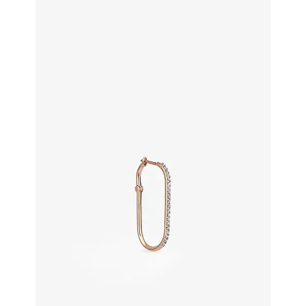 Kismet By Milka Shimmery Equality Diamond Hoop Earring - Rose Gold