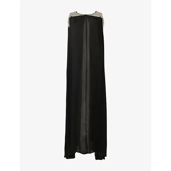 LEEM Jewelled-shoulder Woven Cape