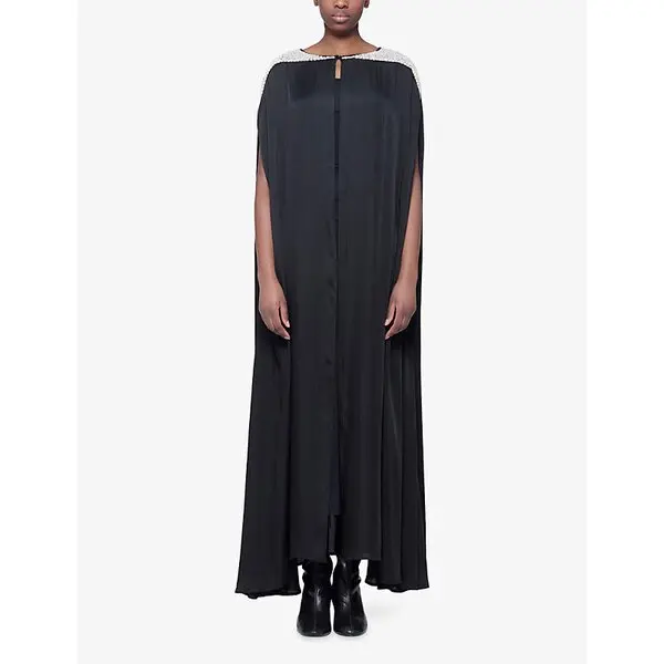 LEEM Jewelled-shoulder Woven Cape