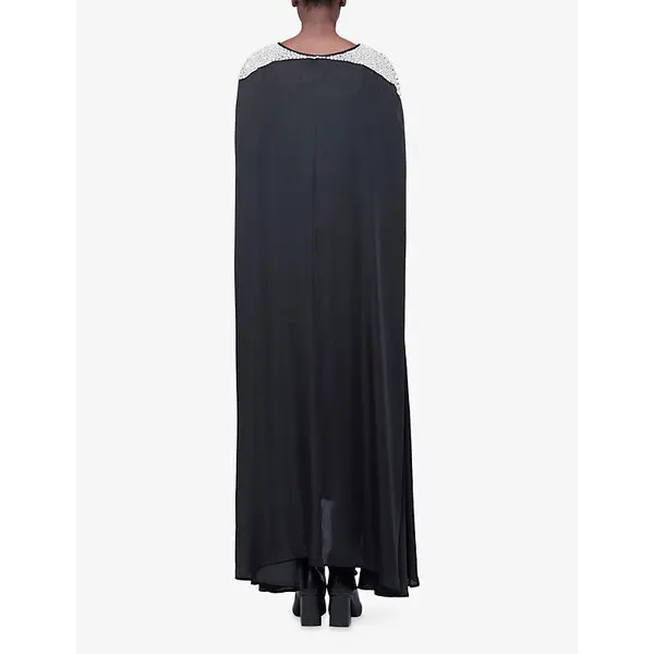 LEEM Jewelled-shoulder Woven Cape