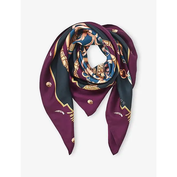 ASPINAL OF LONDON Signature Silk Scarf - Fig