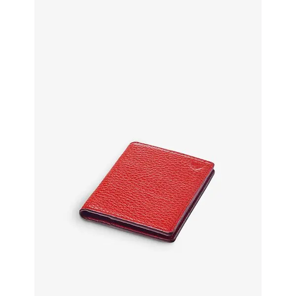 ASPINAL OF LONDON Logo-embossed Double-fold Leather Card Holder