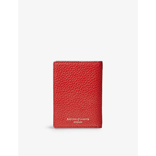 ASPINAL OF LONDON Logo-embossed Double-fold Leather Card Holder