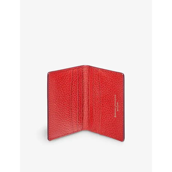 ASPINAL OF LONDON Logo-embossed Double-fold Leather Card Holder