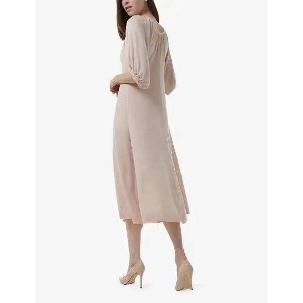 LEEM Balloon Sleeve Knitted Midi Dress