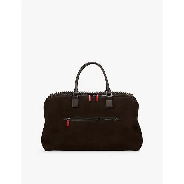 CHRISTIAN LOUBOUTIN Leather Travel Bag - Cafe/gun Metal