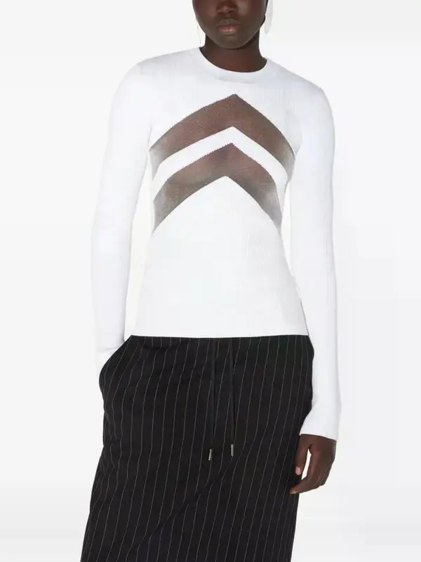 JEAN PAUL GAULTIER Chevron-detail Crewneck Sweater