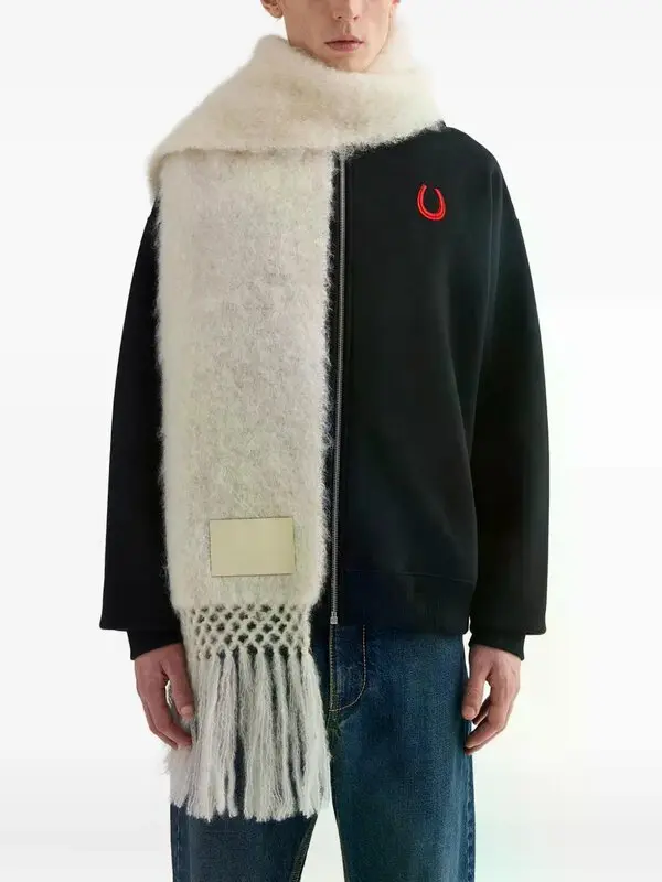 JIL SANDER Logo-patch Fringed Scarf