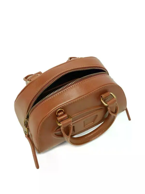 DIESEL® 1dr Embossed Oval Logo Dome Bag - Brown