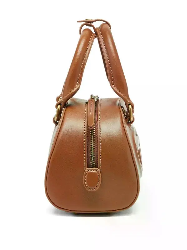 DIESEL® 1dr Embossed Oval Logo Dome Bag - Brown