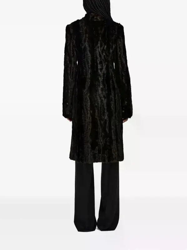 FERRAGAMO Mink-effect Single-breasted Coat