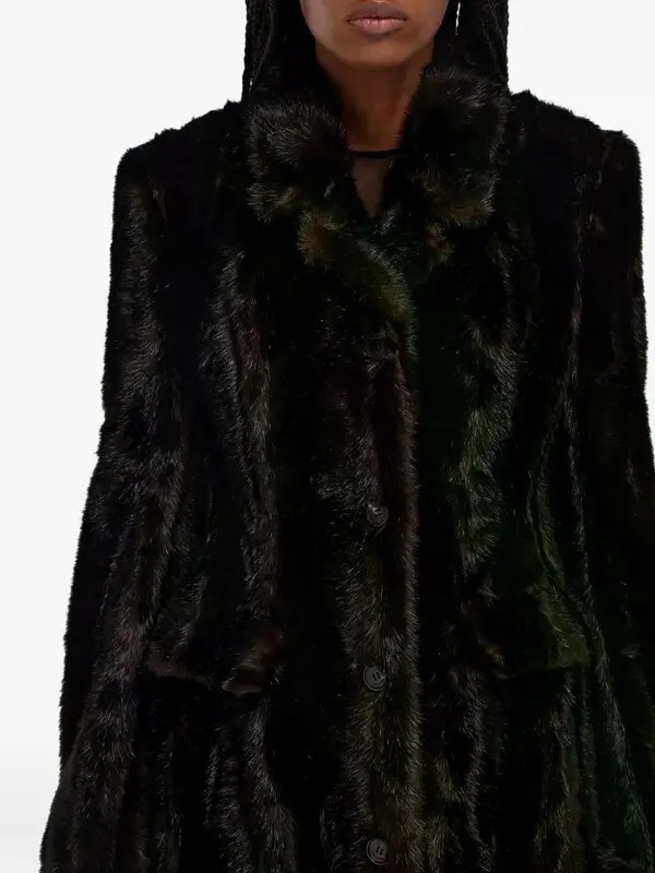 FERRAGAMO Mink-effect Single-breasted Coat
