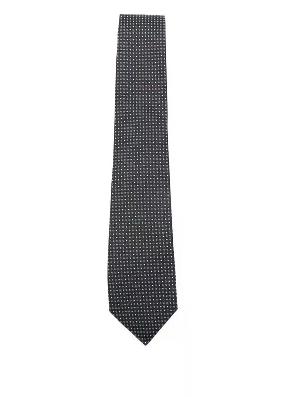 Kiton Polka Dot Silk Necktie - Blue