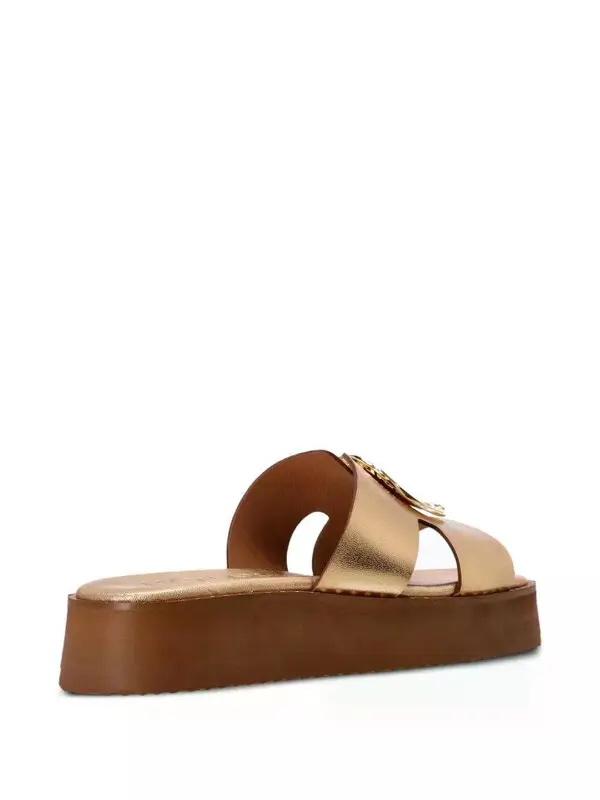 KOTRIS SANDALS Metallic-embellished Platform Sandals - Gold
