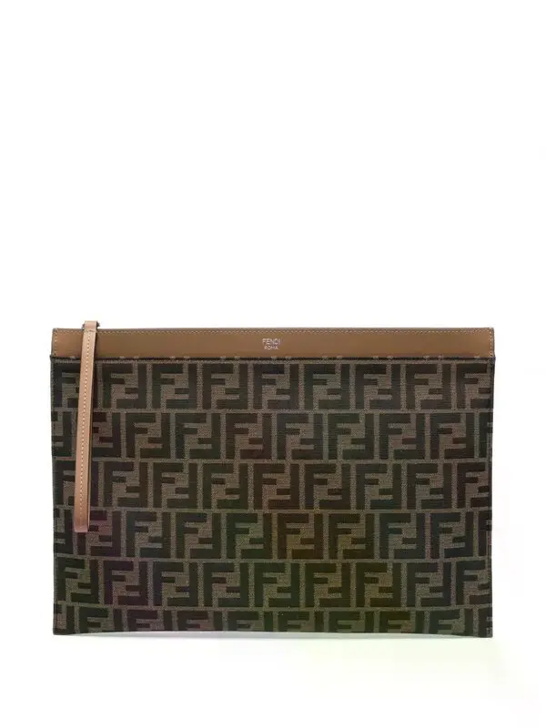 Fendi Monogram Pattern Clutch - Brown