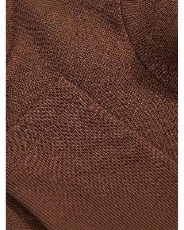 REISS Polly Rib Funnel Neck Top