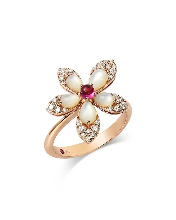 Roberto Coin 18k Tiare Flower Ring - Rose Gold