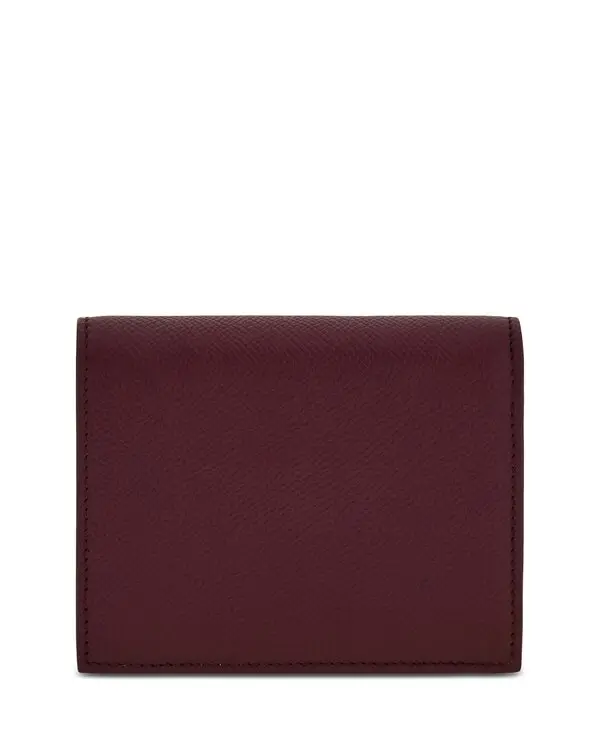 FERRAGAMO Gancini Compact Leather Wallet - Plum