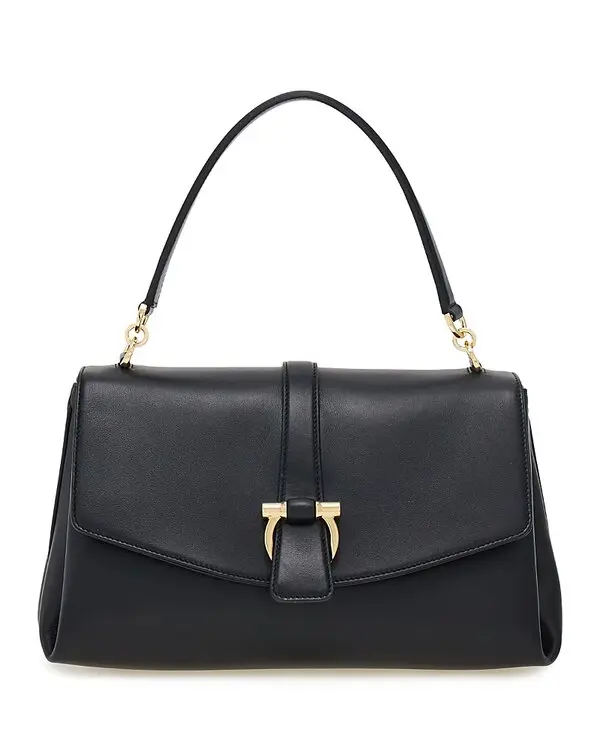 FERRAGAMO Front Flap Small Leather Handbag