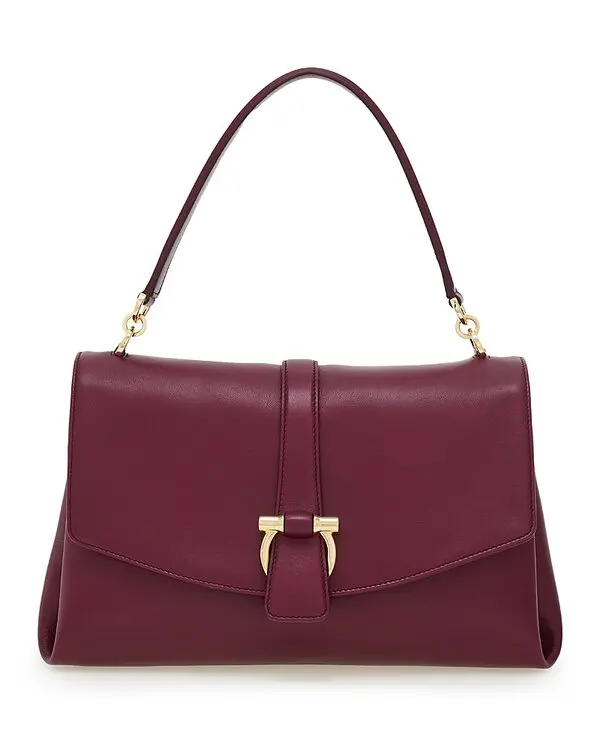 FERRAGAMO Front Flap Small Leather Handbag