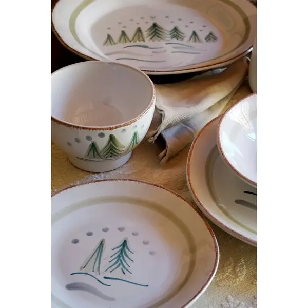 LA GABBIANELLA Cortina Dinner Plate, Winter Trees