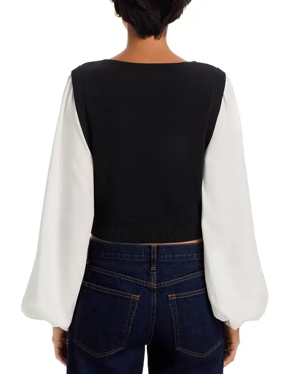 French Connection Mixed Media Top