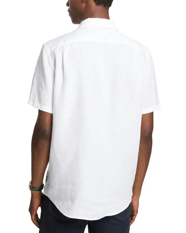 Michael Kors Classic Linen Point Collar Shirt - White