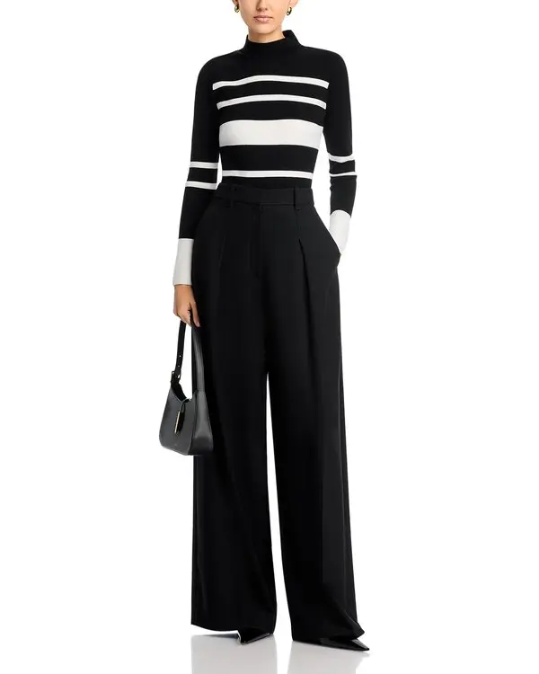Elie Tahari The Clio Striped Sweater - Noir/sky White Stripes