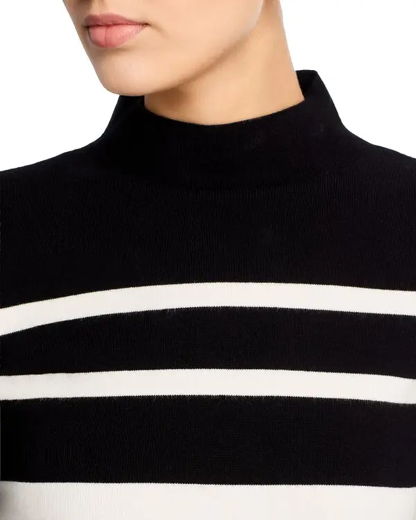 Elie Tahari The Clio Striped Sweater - Noir/sky White Stripes