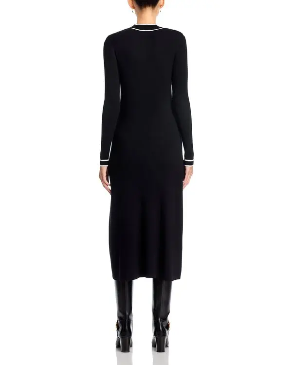 elie tahari black dress Elie Tahari Black Silk Wrap Midi Dress main image 0