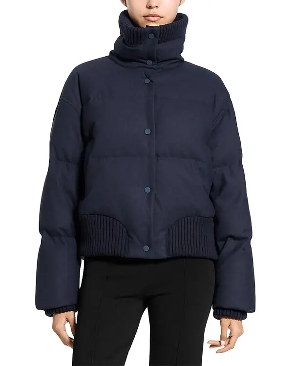 Theory Cozy Collar Puffer Coat - Dark Navy