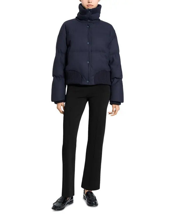 Theory Cozy Collar Puffer Coat - Dark Navy