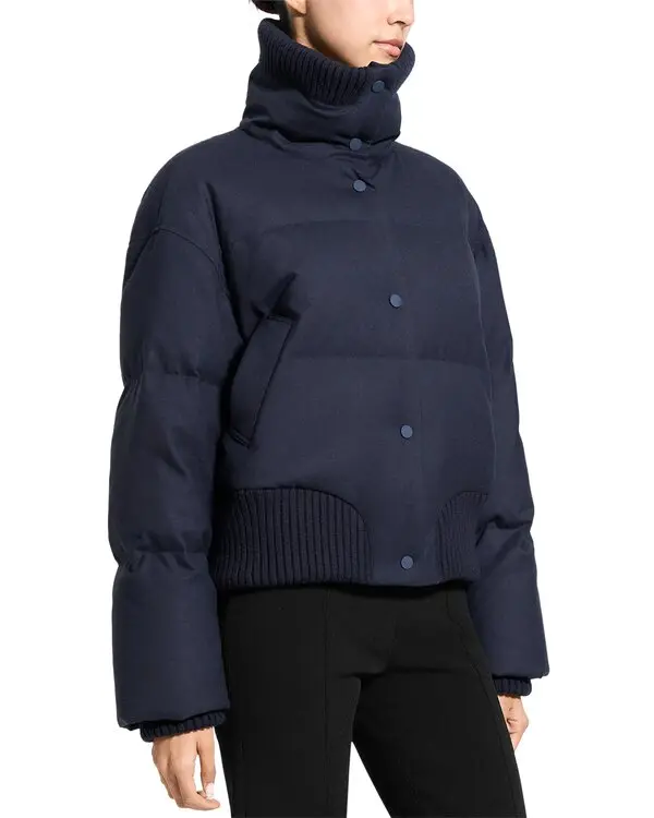 Theory Cozy Collar Puffer Coat - Dark Navy