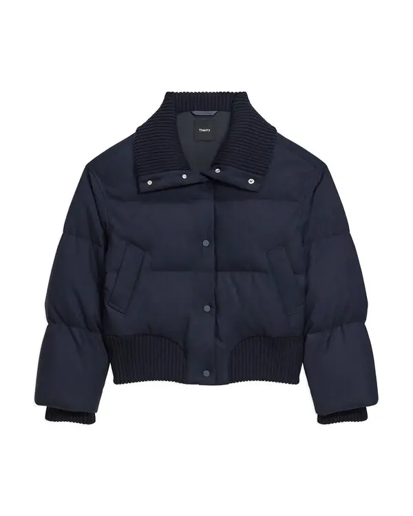 Theory Cozy Collar Puffer Coat - Dark Navy