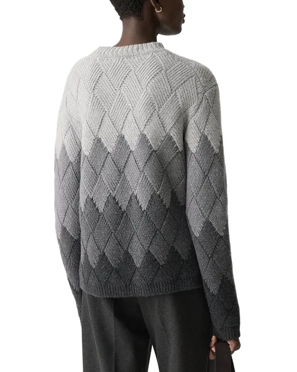Theory Wool Cashmere Faux Weave Sweater
