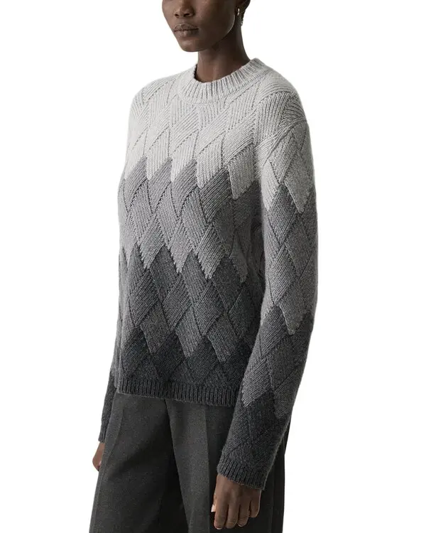 Theory Wool Cashmere Faux Weave Sweater