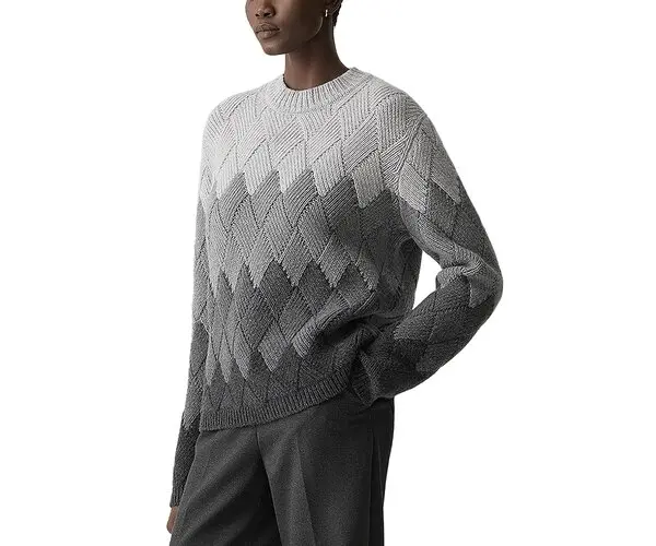 Theory Wool Cashmere Faux Weave Sweater