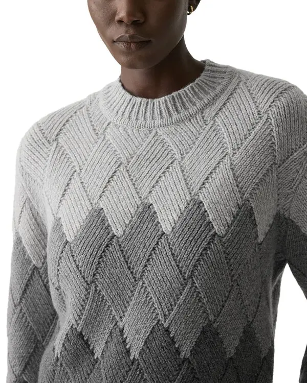 Theory Wool Cashmere Faux Weave Sweater