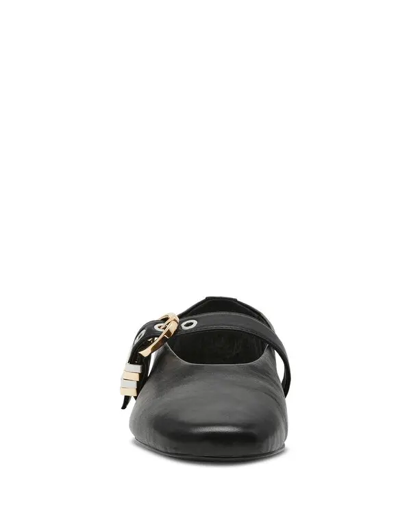 Steve Madden Lucia Mary Jane Ballet Flats - Black Leather