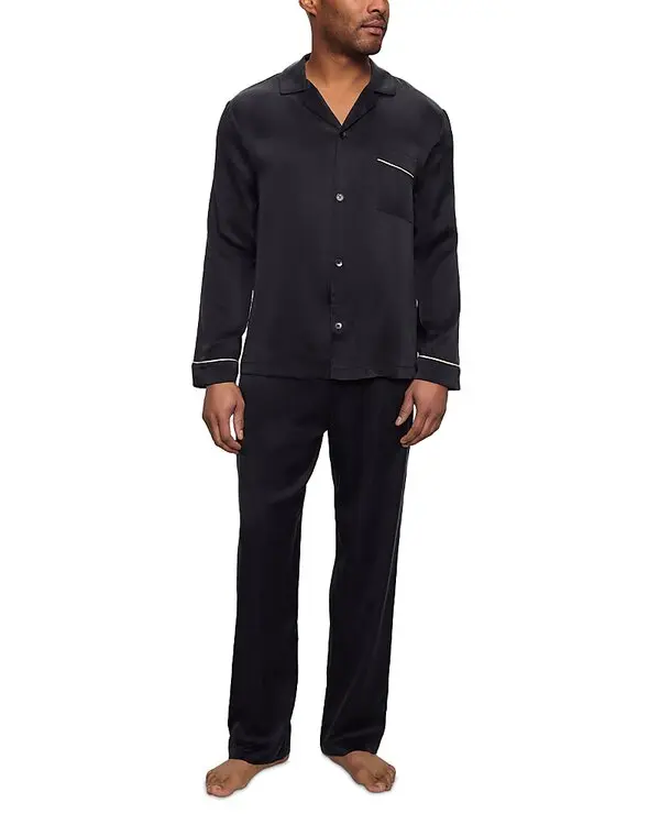 Eberjey Charles Long Pajama Set - Black