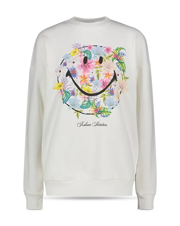 Joshua Sanders Flower Smile Crew Sweatshirt - Cream