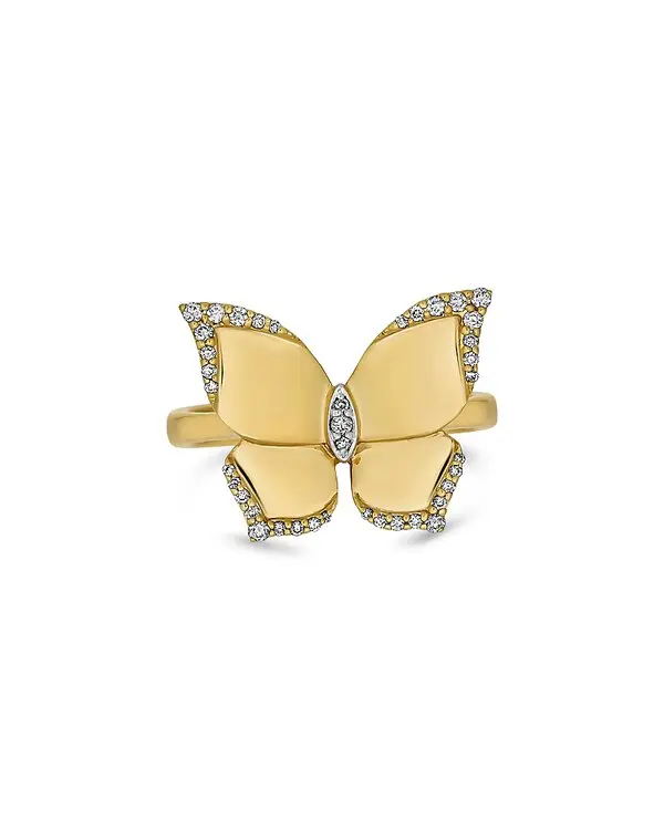 Piranesi 18k Yellow Butterfly Diamond Ring - Gold