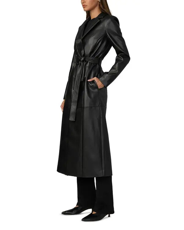 Joe's Jeans Faux Leather Tie Detailed Coat