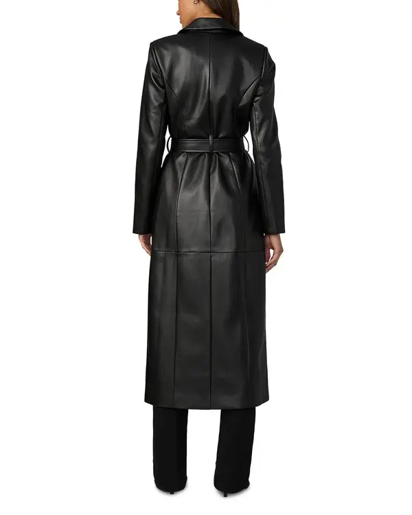 Joe's Jeans Faux Leather Tie Detailed Coat